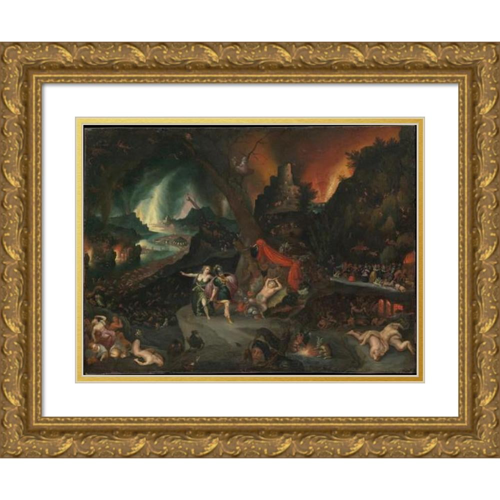 Jan Brueghel the Younger 14x12 Gold Ornate Wood Frame and Double Matted ...