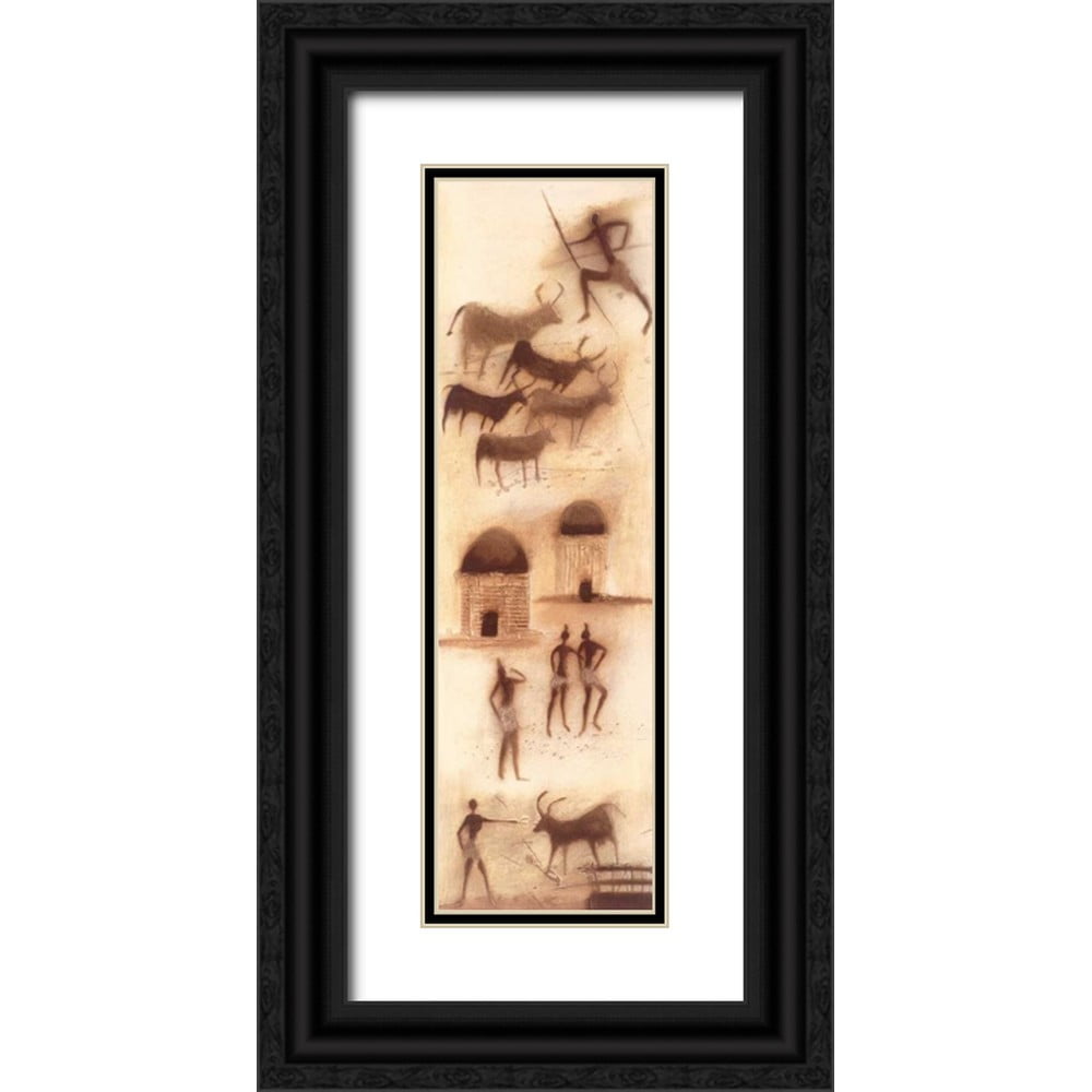 Jan, Eelse Noordhuis 7x14 Black Ornate Wood Framed with Double Matting ...