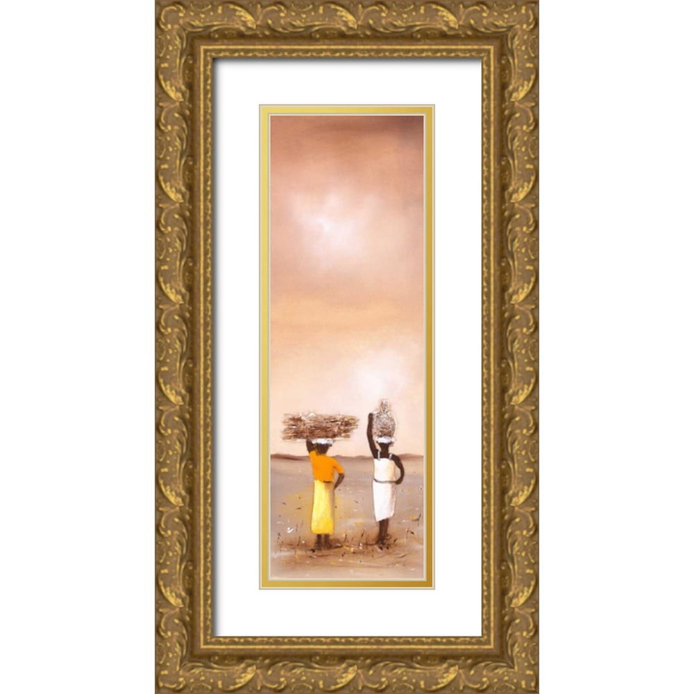 Jan, Eelse Noordhuis 7x14 Gold Ornate Wood Framed with Double Matting ...