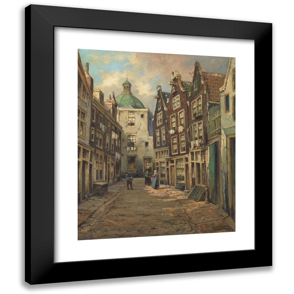 Jan Gerard Smits 12x14 Black Modern Framed Museum Art Print Titled Zwartebijlsteeg 1880 1899