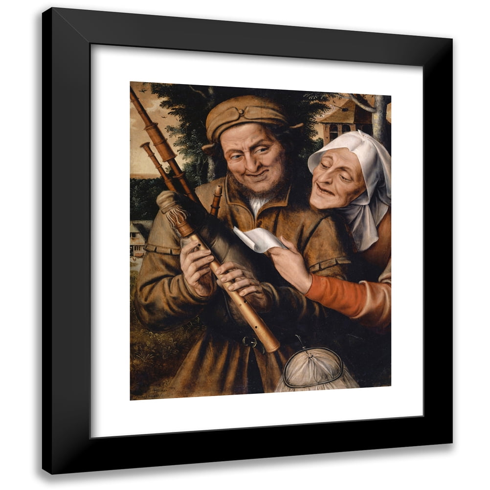 Jan Massys 12x14 Black Modern Framed Museum Art Print Titled - Couple ...