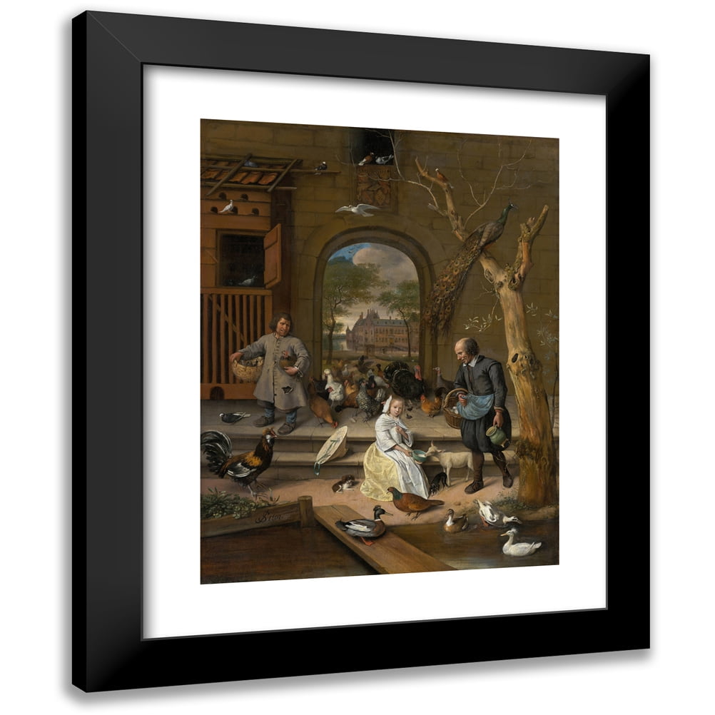 Jan Steen 12x14 Black Modern Framed Museum Art Print Titled - Portrait ...