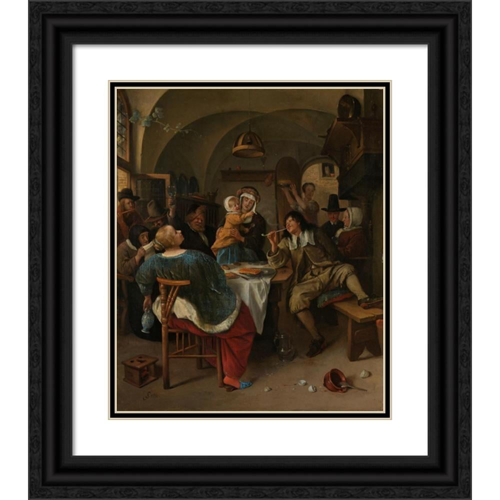 Jan Steen 20x23 Black Ornate Framed Double Matted Museum Art Print ...