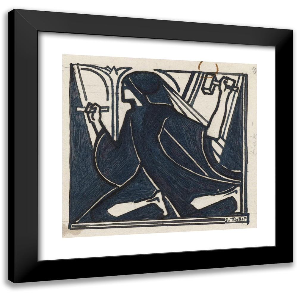 Jan Toorop 13x12 Black Modern Framed Museum Art Print Titled - Kneeling ...