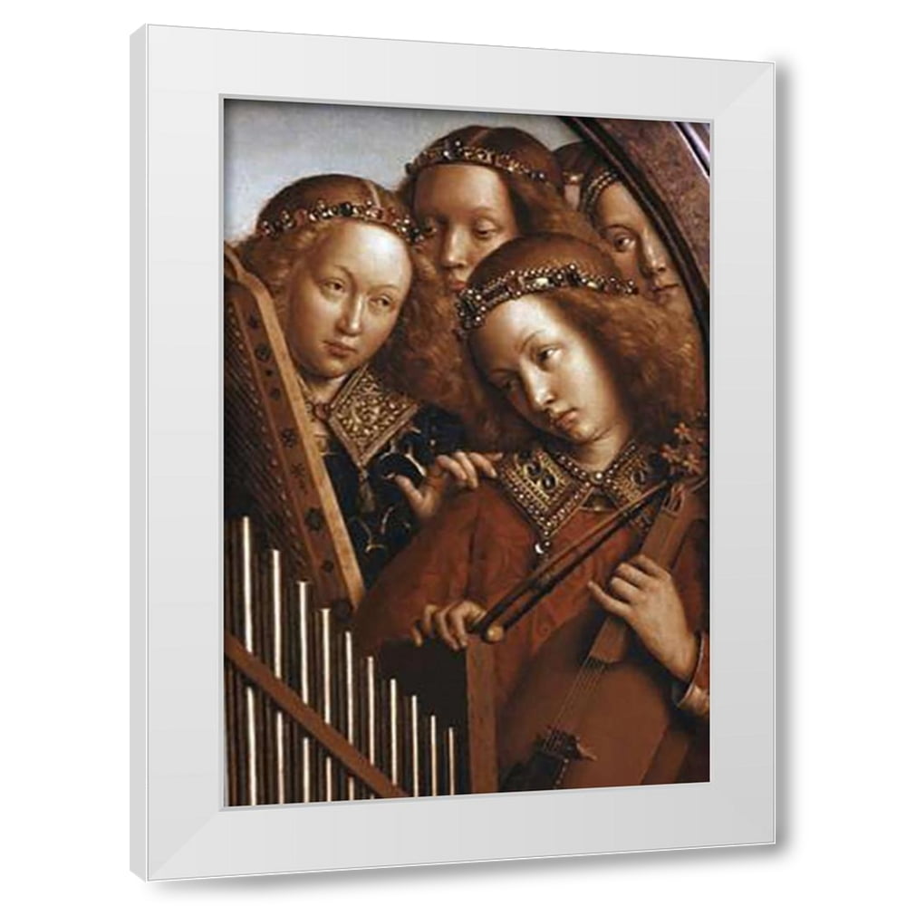 Jan Van Eyck 4x14 White Modern Wood Framed Wall Art Titled - Singing ...