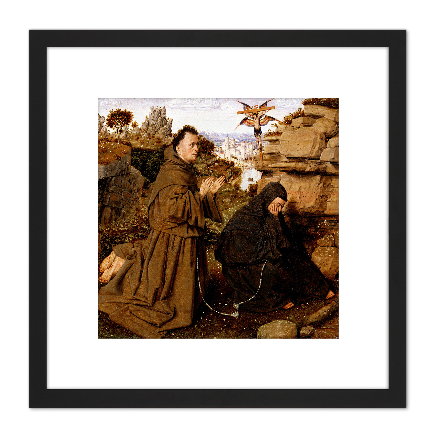 Jan Van Eyck Saint Francis Of Assisi Stigmata 8X8 Inch Square Wooden ...