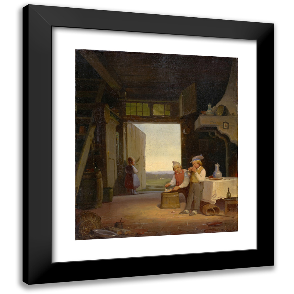Jan Verhas 12x14 Black Modern Framed Museum Art Print Titled - Children ...