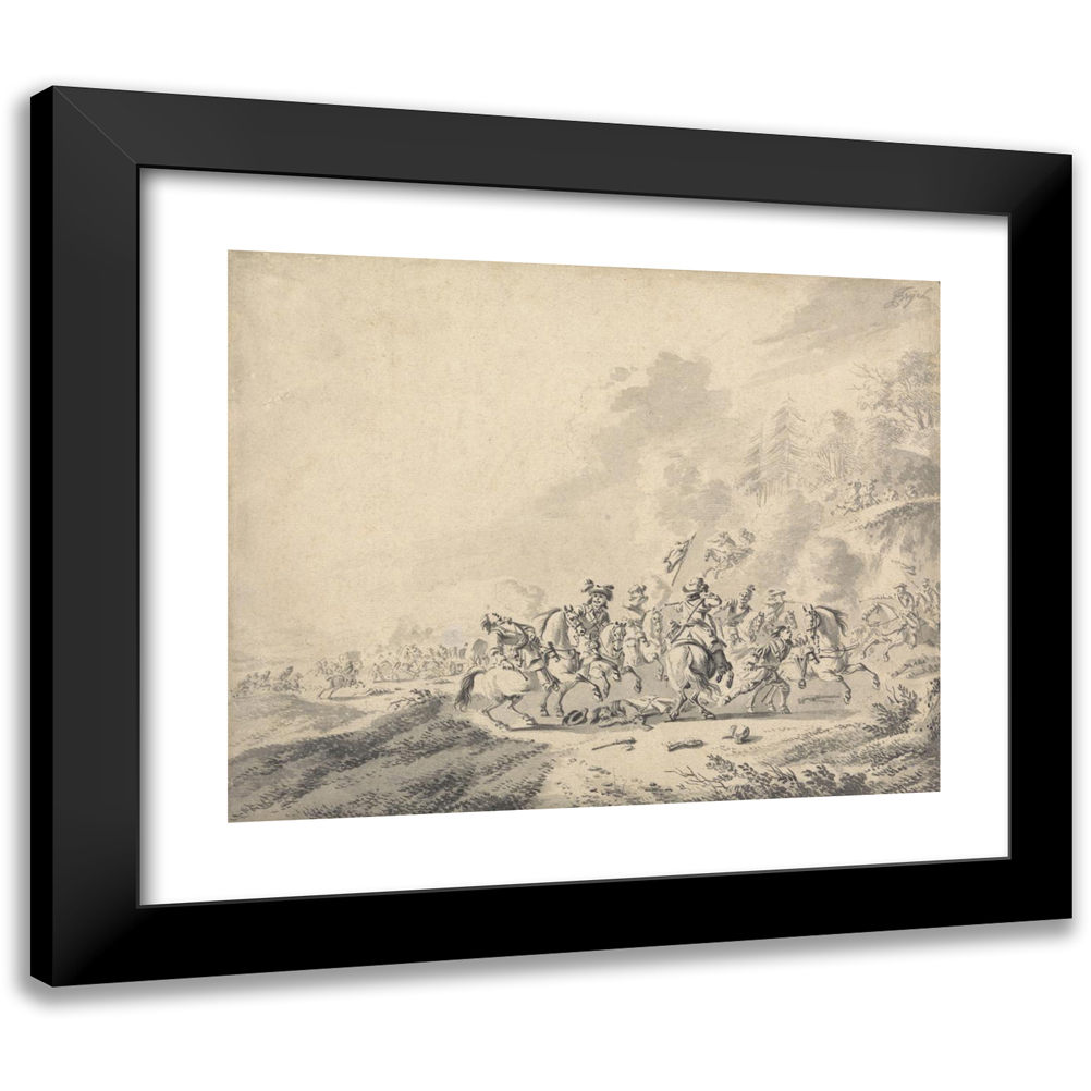 Jan Wyck 18x15 Black Modern Framed Museum Art Print Titled - A Cavalry ...