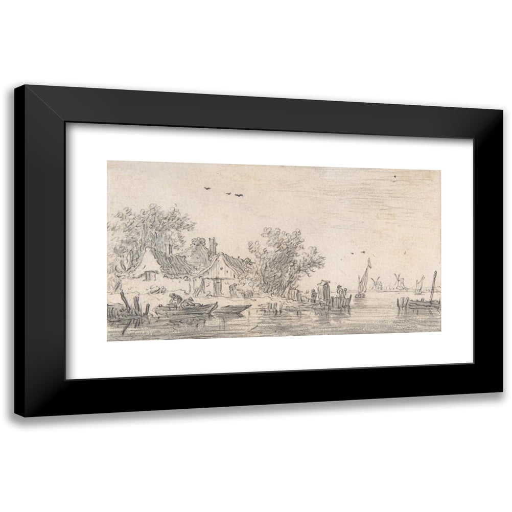 Jan van Goyen 14x10 Black Modern Framed Museum Art Print Titled - A ...