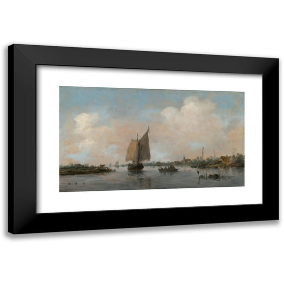 Jan van Goyen 18x12 Black Modern Framed Museum Art Print Titled - River ...