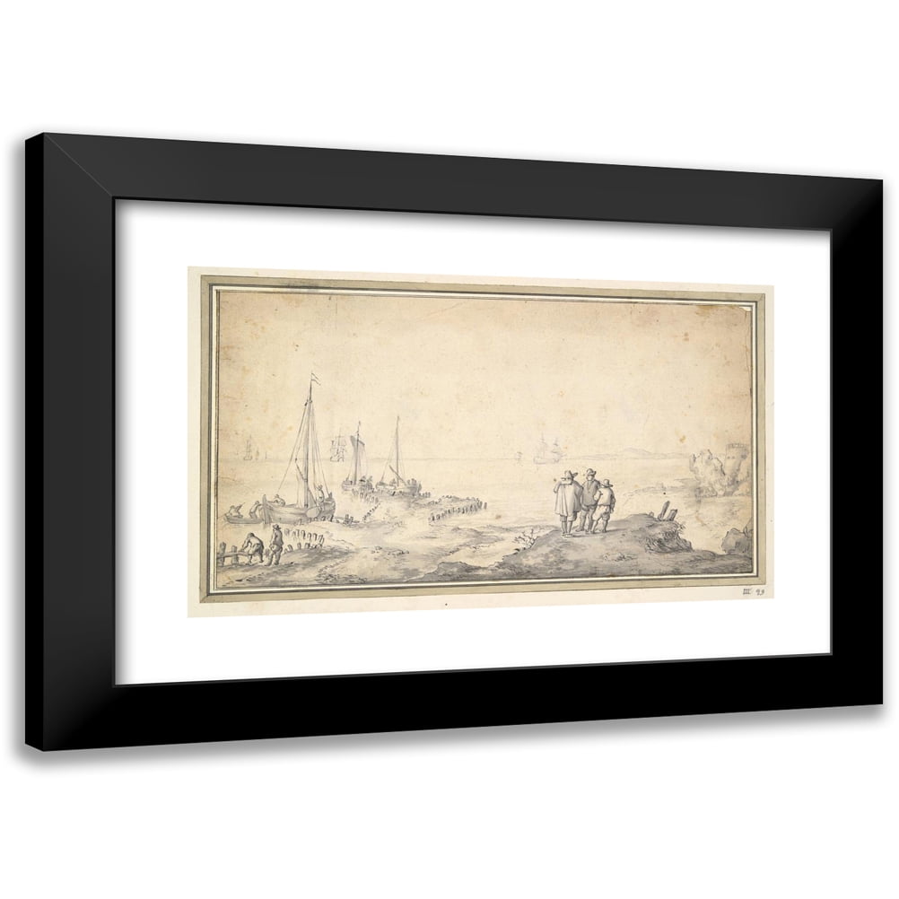 Jan van Goyen 18x12 Black Modern Framed Museum Art Print Titled - Three ...