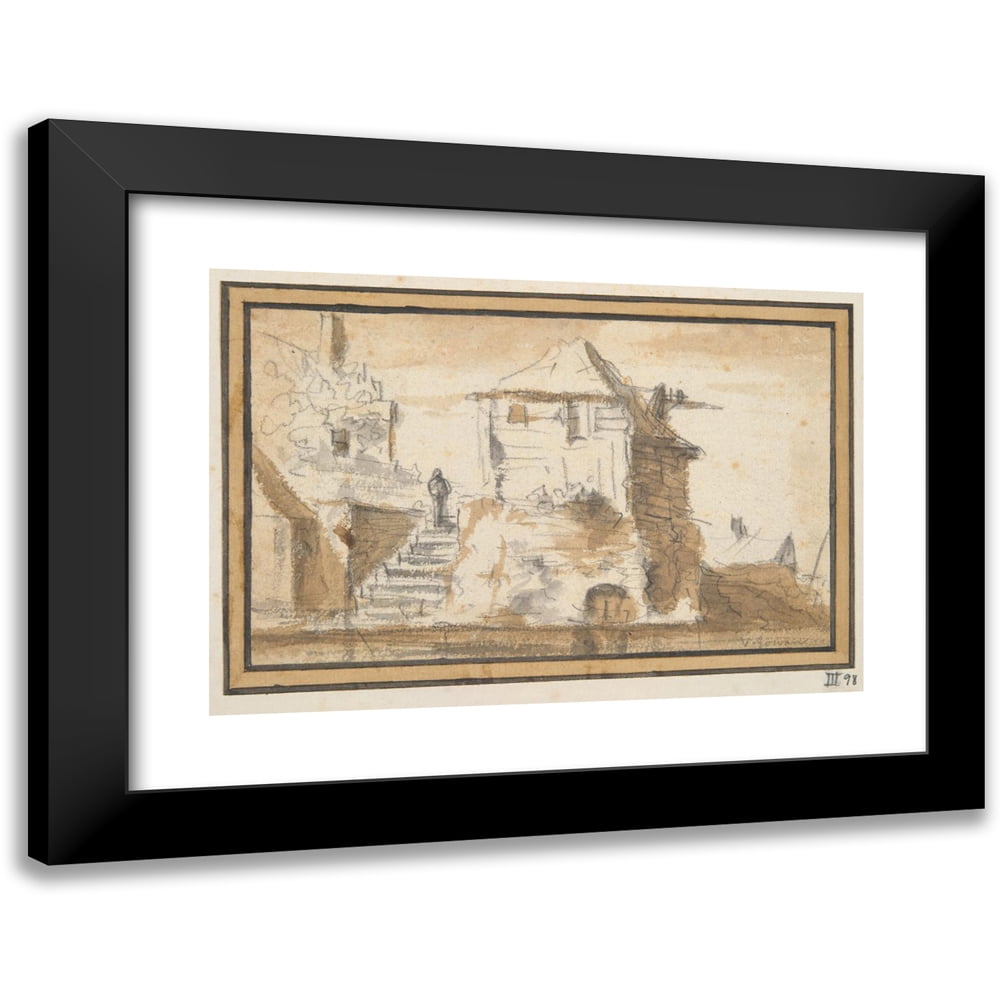 Jan van Goyen 24x18 Black Modern Framed Museum Art Print Titled - Two ...