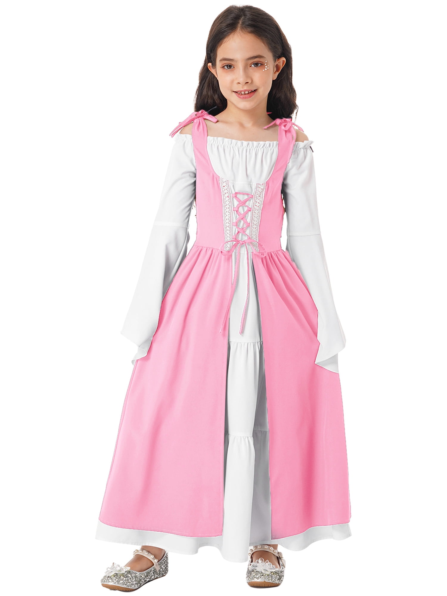 JanJean Big Girls Renaissance Princess Costume Medieval Ball Gown Off ...