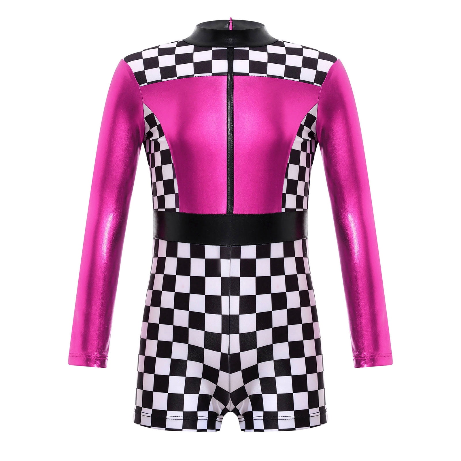 JanJean Girls Race Car Driver Costume Kids Racing Jumpsuit Unitard for ...