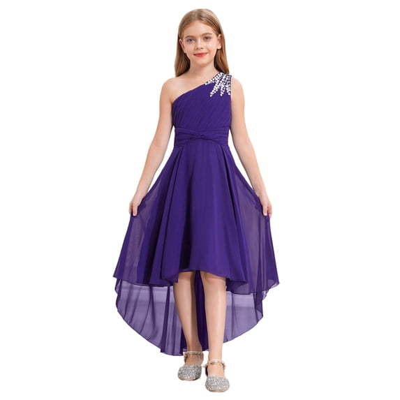 JanJean Junior Girls kids Sequin One Shoulder Pageant Formal Dress ...