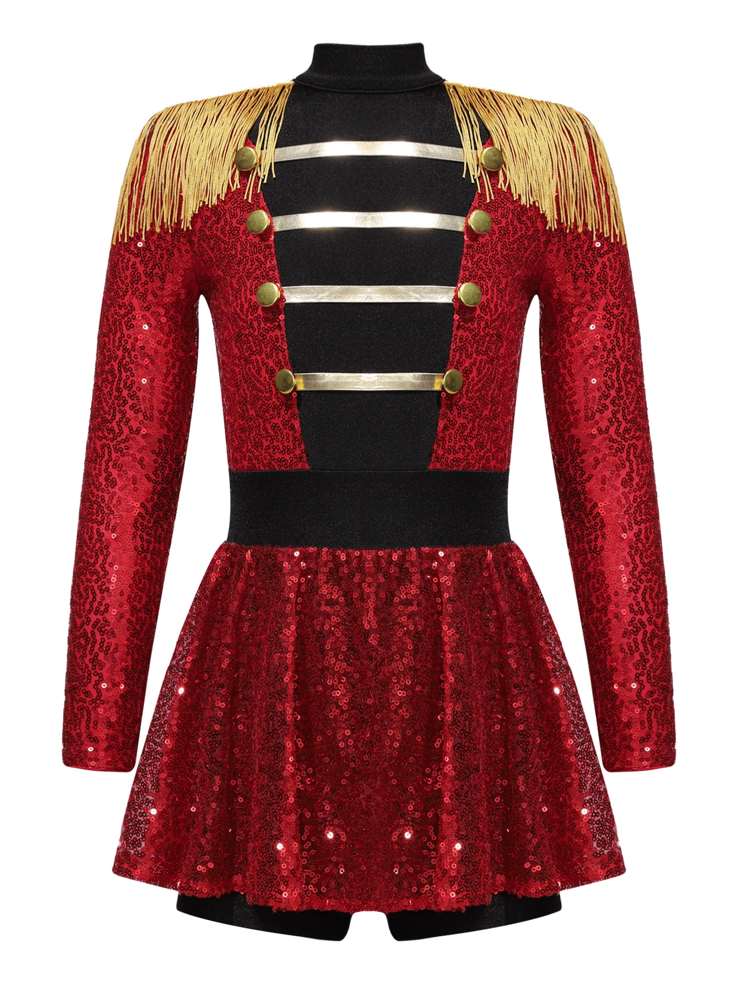 JanJean Kids Circus Costume Girls Ringmaster Outfit Sequins Dress with ...