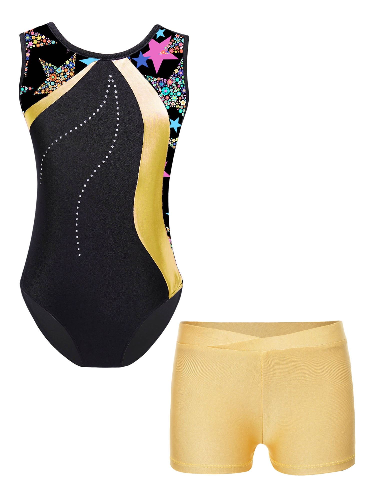 JanJean Kids Girls Gymnastics Leotard Dance Outfits Sleeveless Tumbling ...