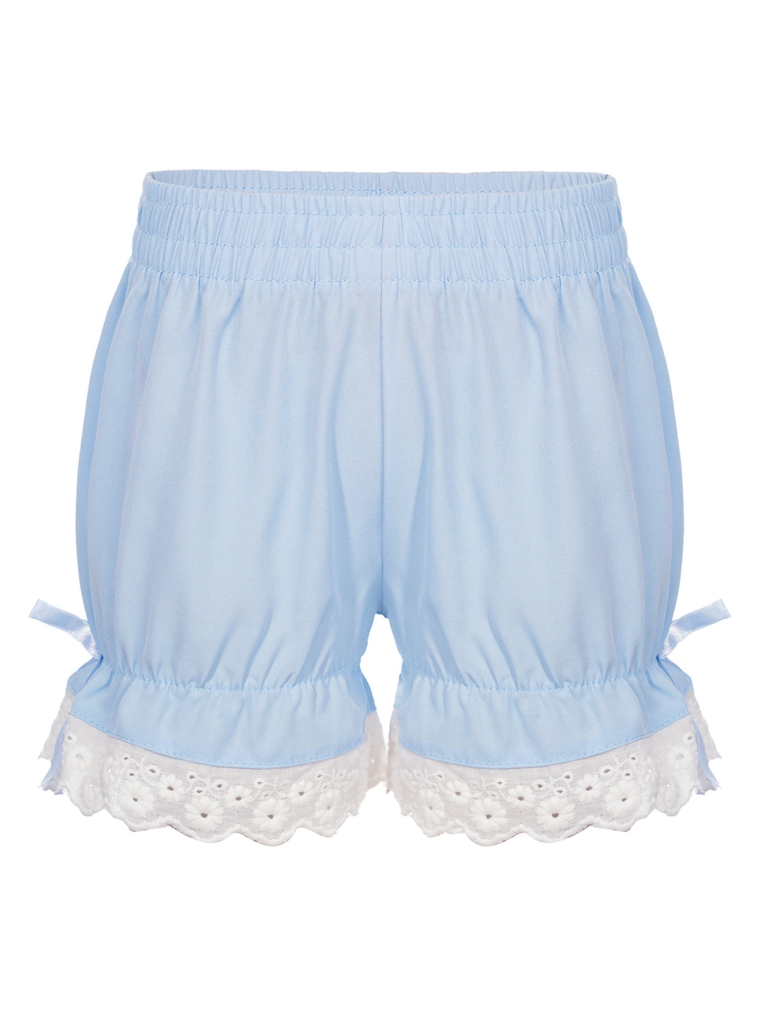 JanJean Kids Girls Ruffled Bloomers Shorts Cotton Lace Up Safety Short ...