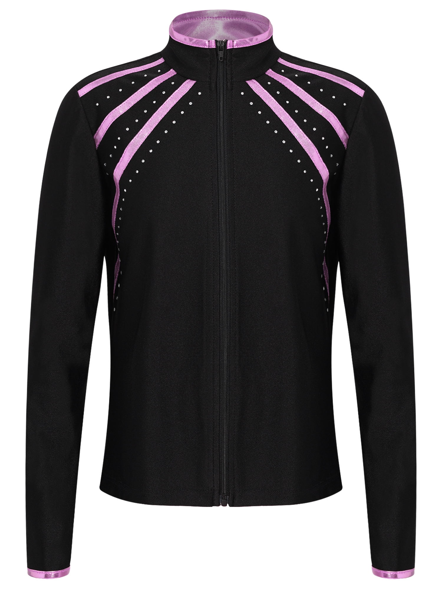 JanJean Kids Gymnastics Jacket Ice Skating Zip Up Sweatshirt Girls ...