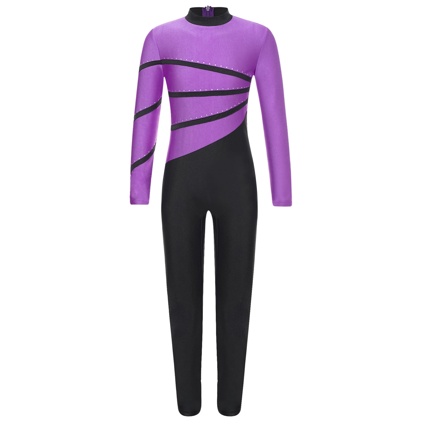 JanJean Kids Sparkly Dance Jumpsuit Gymnastics Uniatrd Girls Dance Full ...