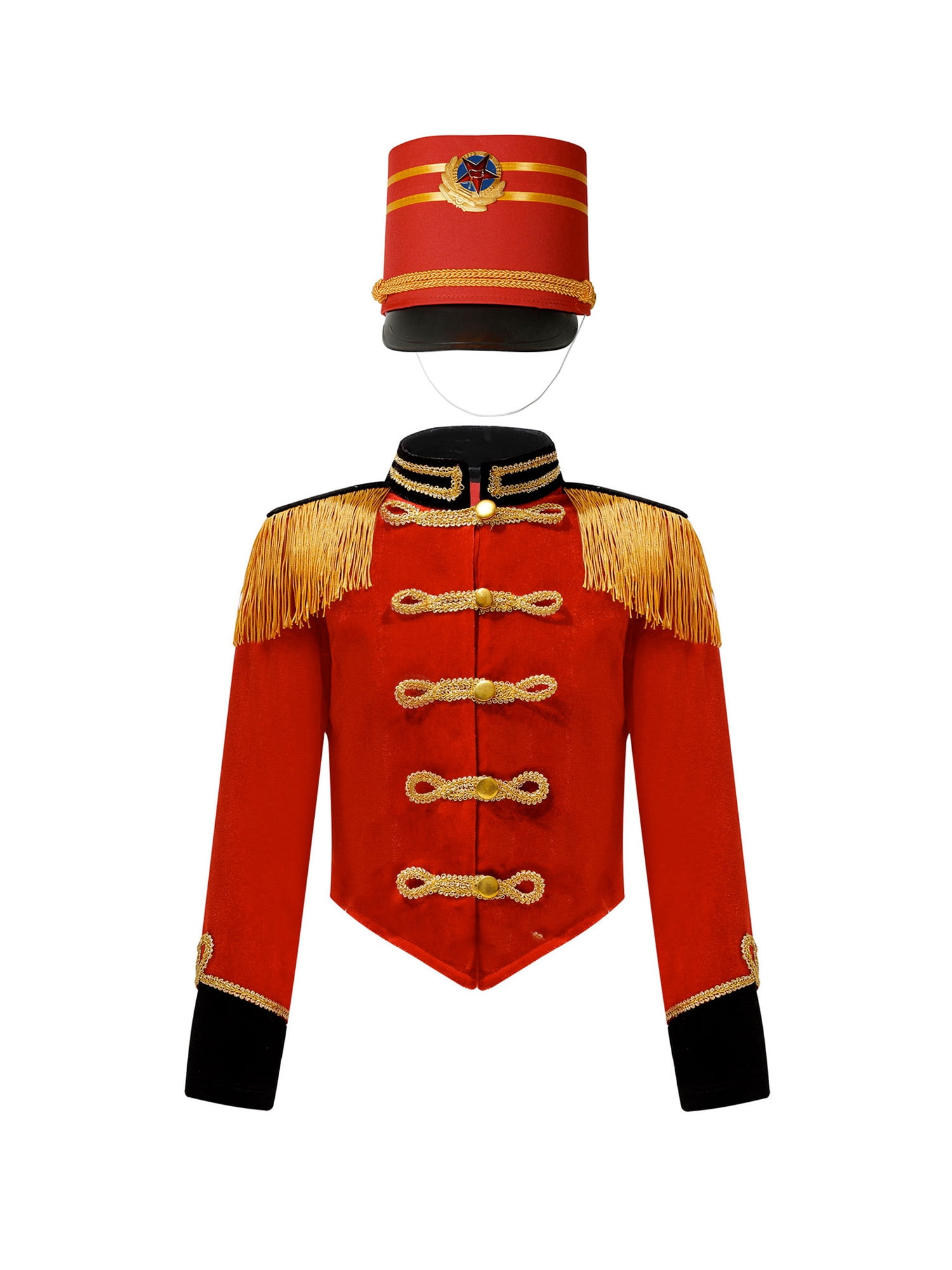JanJean Marching Band Costume for Kids Boys Drum Major Uniform Tassel ...