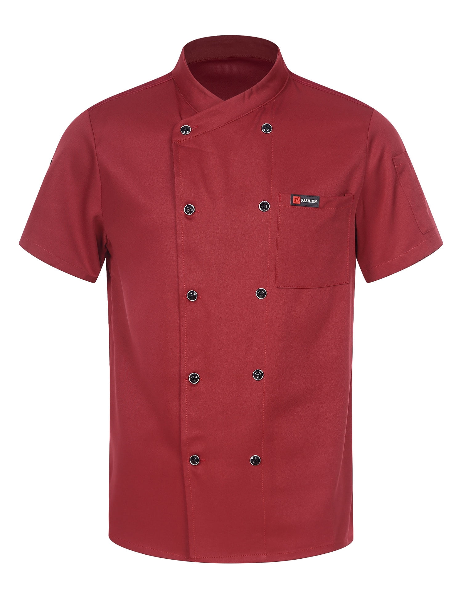 JanJean Unisex Chef Coat Kitchen Work Uniform Cook Jacket Restaurant ...