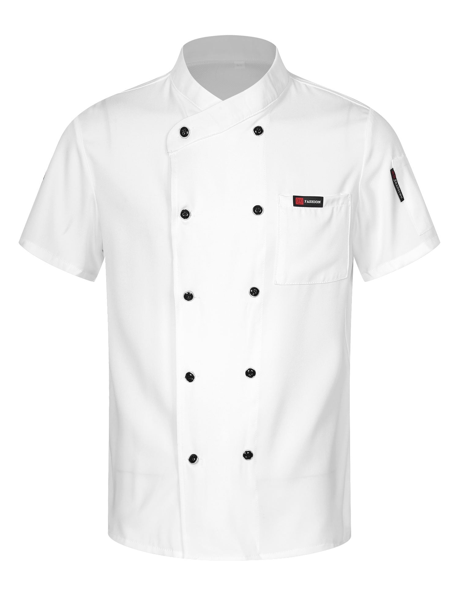 JanJean Unisex Chef Coat Kitchen Work Uniform Cook Jacket Restaurant ...
