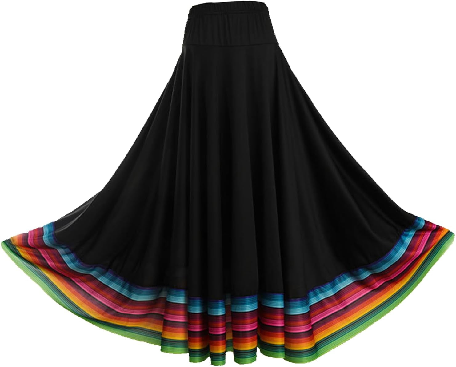 JanJean Women Folklorico Dance Skirts Spanish Swing Skirt Mexican ...