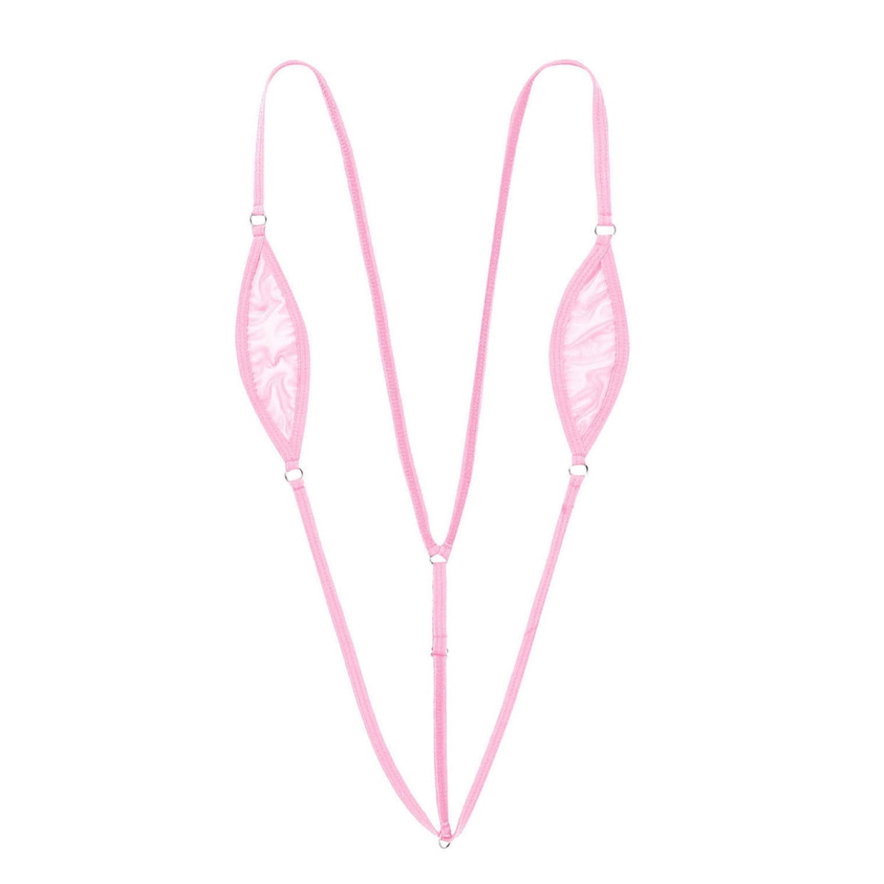 JanJean Women One-piece Sheer Lingerie Spaghetti Straps Y-back Mini ...