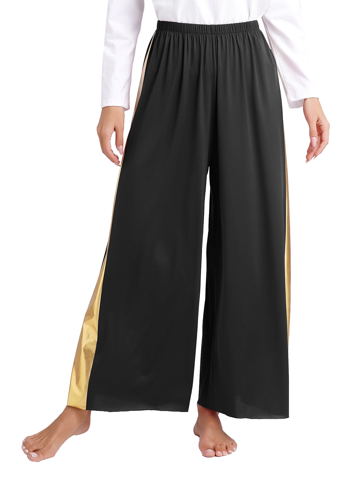 JanJean Women's Lyrical Praise Dance Pants Wide-leg Worship Liturgical ...
