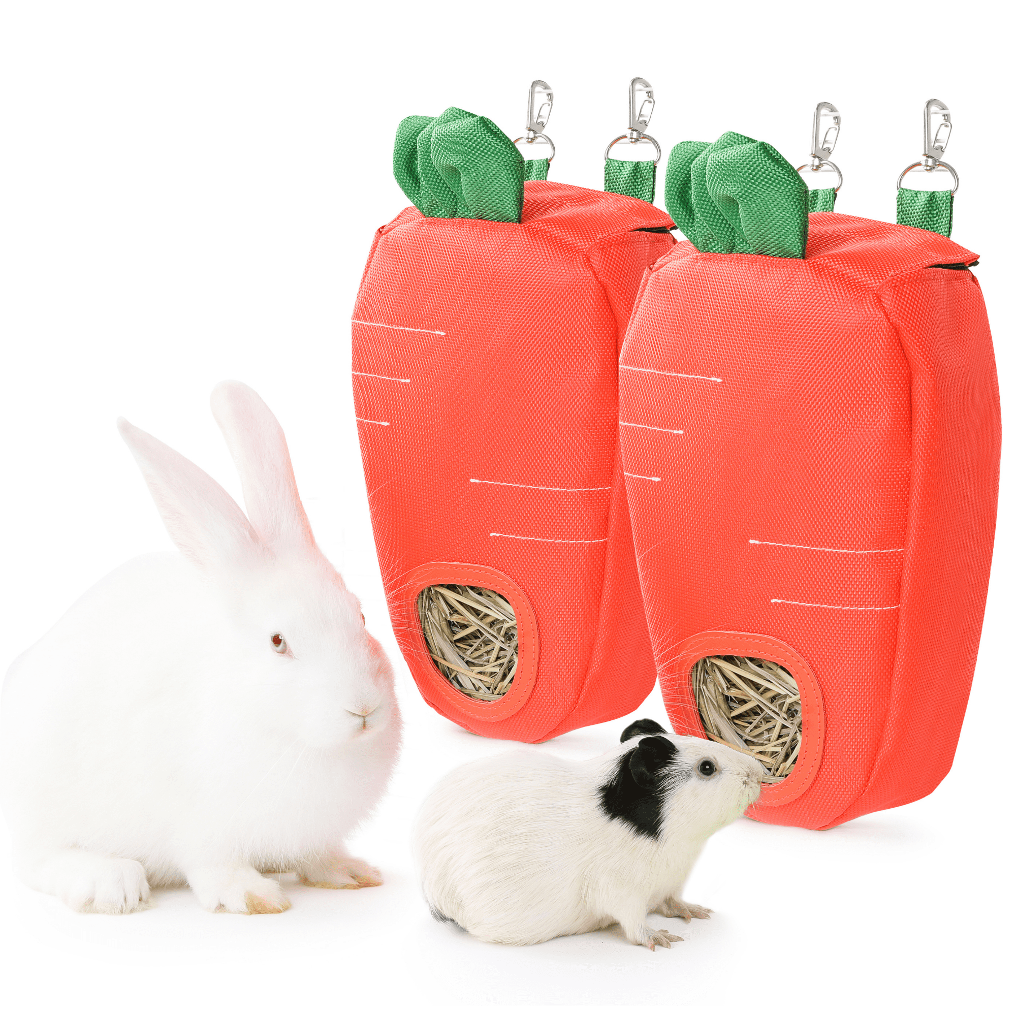 JanYoo Rabbit Food Dispenser, Hay Feeder Bag for Guinea Pigs, Bunny ...