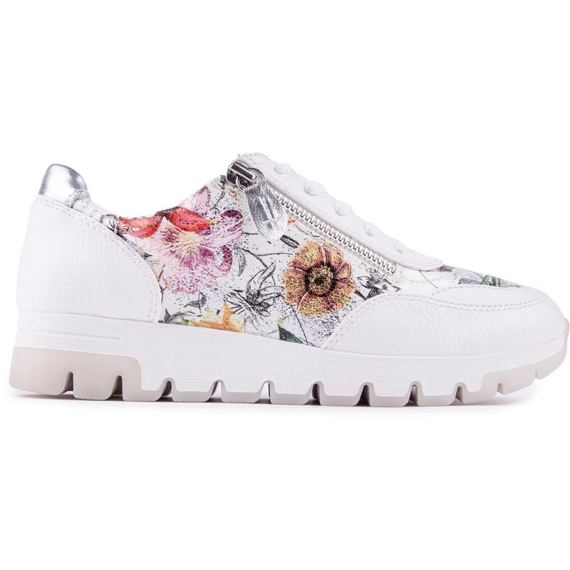 Jana Side Zip Flower Sneakers - Walmart.com