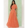 Janasya Women's Orange Georgette Digital Ethnic Printed Lehenga Choli ...