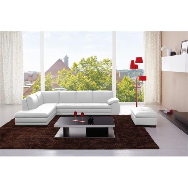 JandM Furniture Italian Leather Sectional - Left Hand Facing - White ...