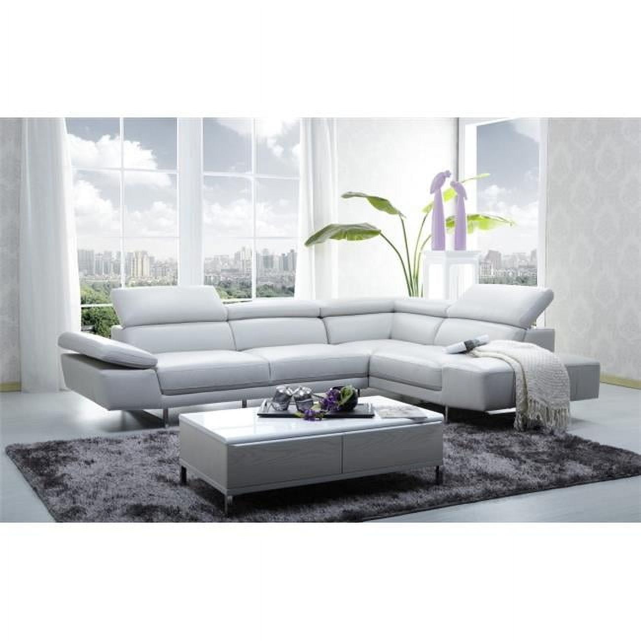 JandM Furniture Italian Leather Sectional - Right Hand Facing - Walmart.com