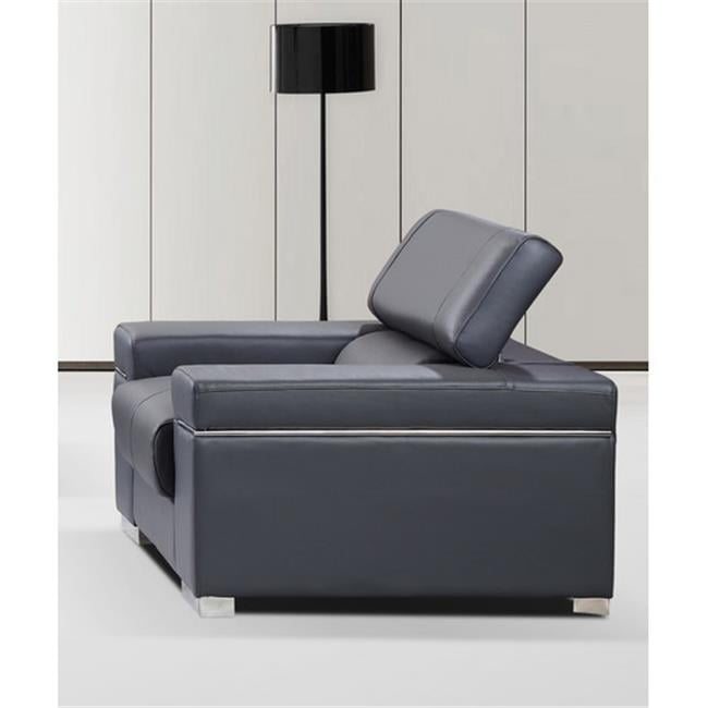 JandM Furniture Soho Chair - Grey Leather - Walmart.com