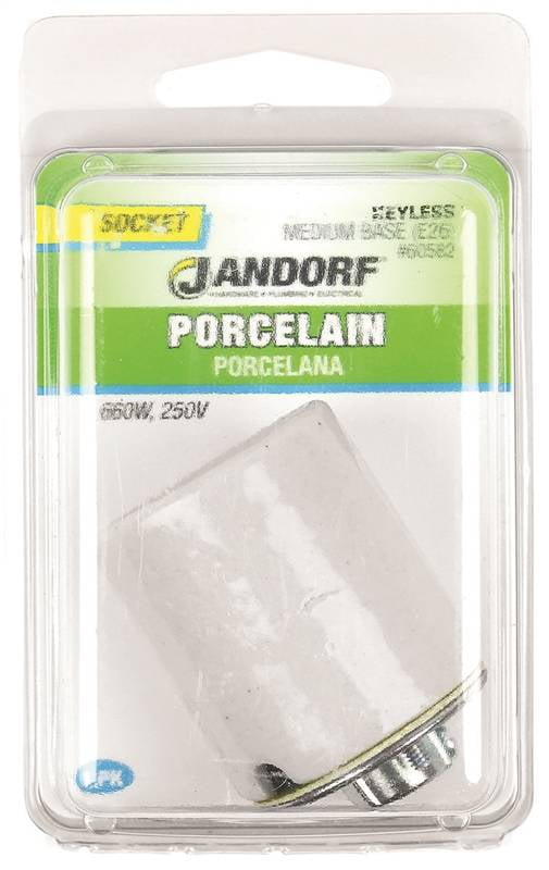 Jandorf 60582 Porcelain Keyless Socket, Medium Base, 250 Volts ...
