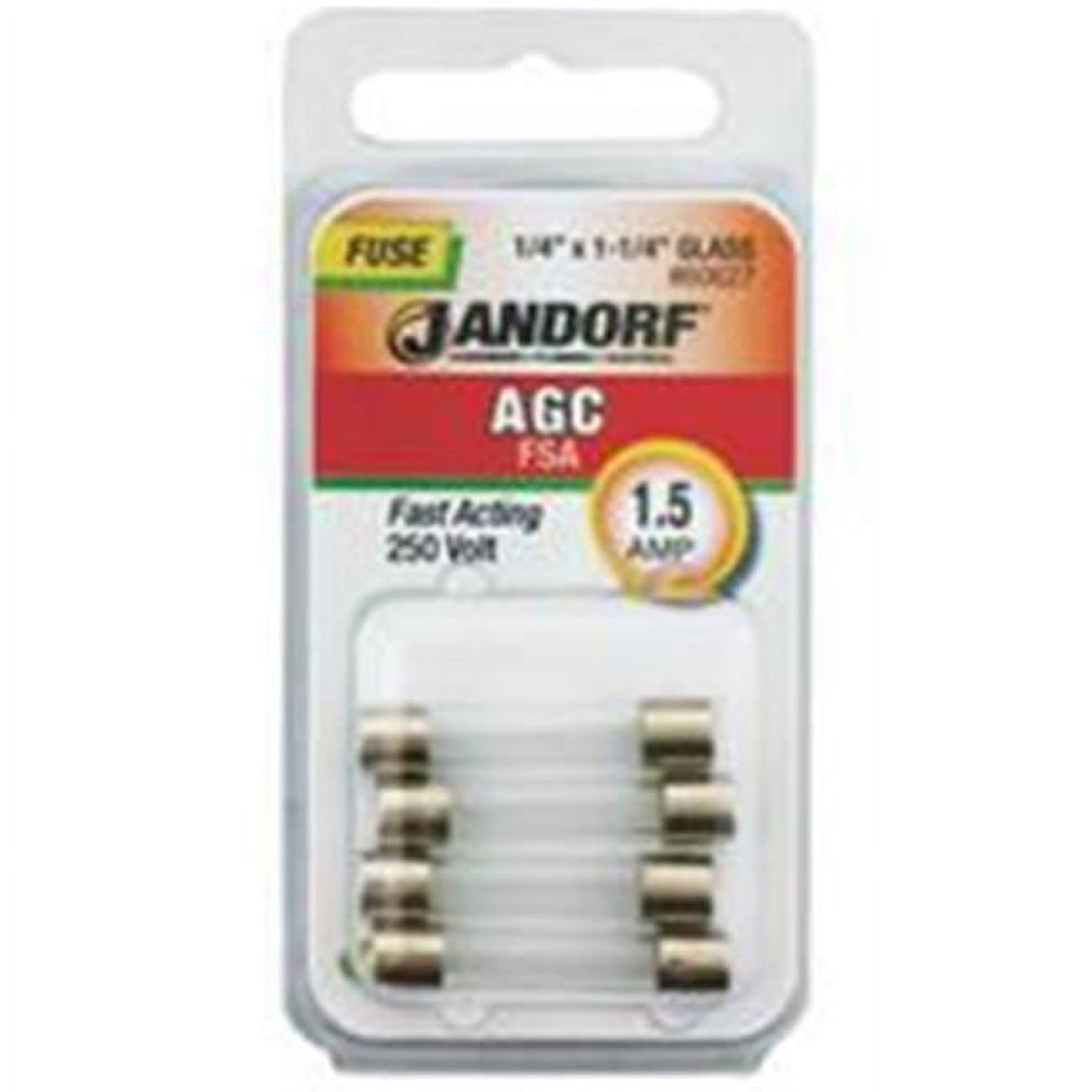 Jandorf 60627 Cartridge Fast-Acting Fuse 1.5 A 250 V 10 kA at 125 VAC ...