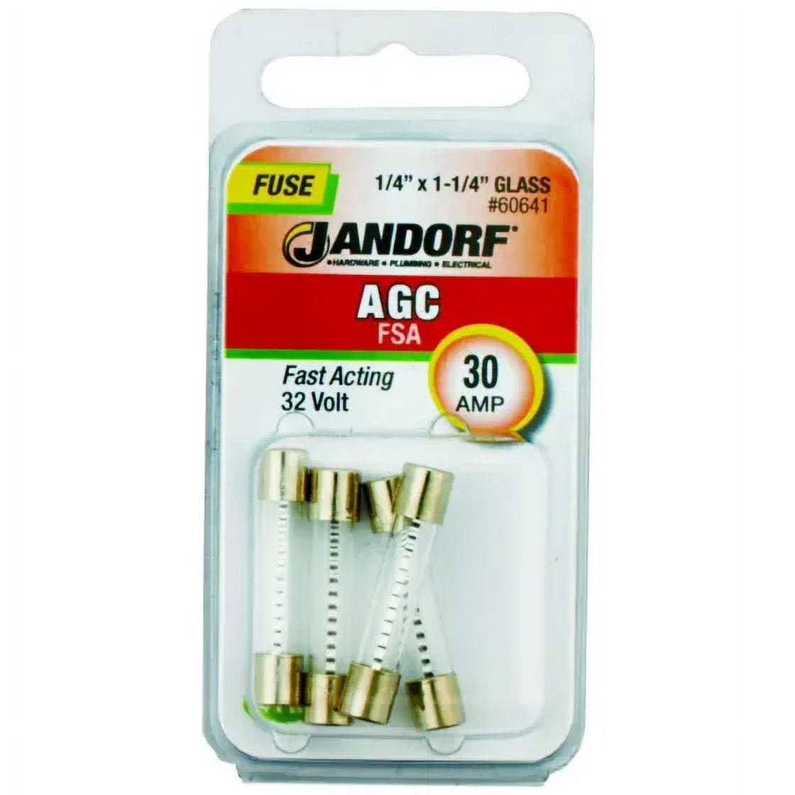 Jandorf 60641 30 Amp AGC Fast Acting Glass Fuses 4 Pack, Each - Walmart.com