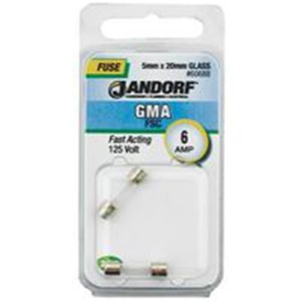 Jandorf 60688 GMA Glass Tube Fuse, 6 Amp, 125 Volts - Walmart Business ...
