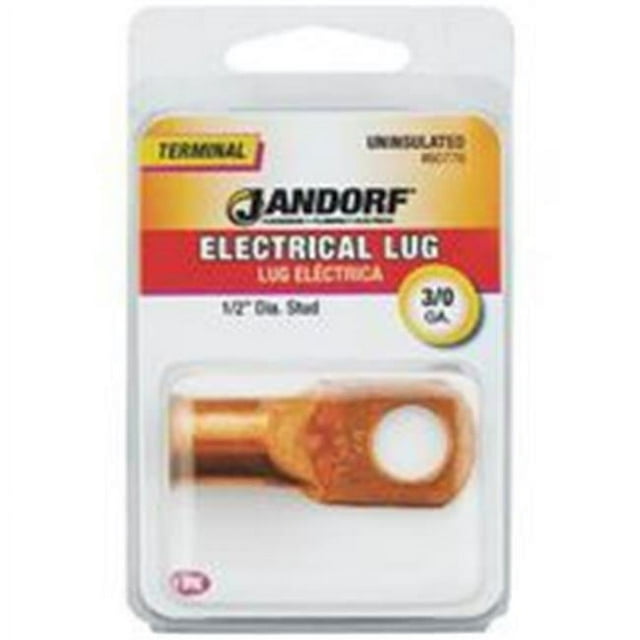 Jandorf 60776 Electrical Lug, 3/0 AWG Wire, 1/2 in Stud, Copper Contact ...