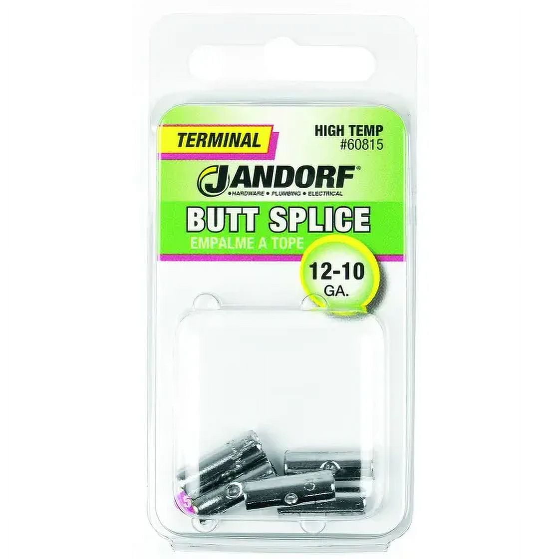 Jandorf 60815 Terminal Butt Splice Connector High Temp Wire Gauge 12-10 ...