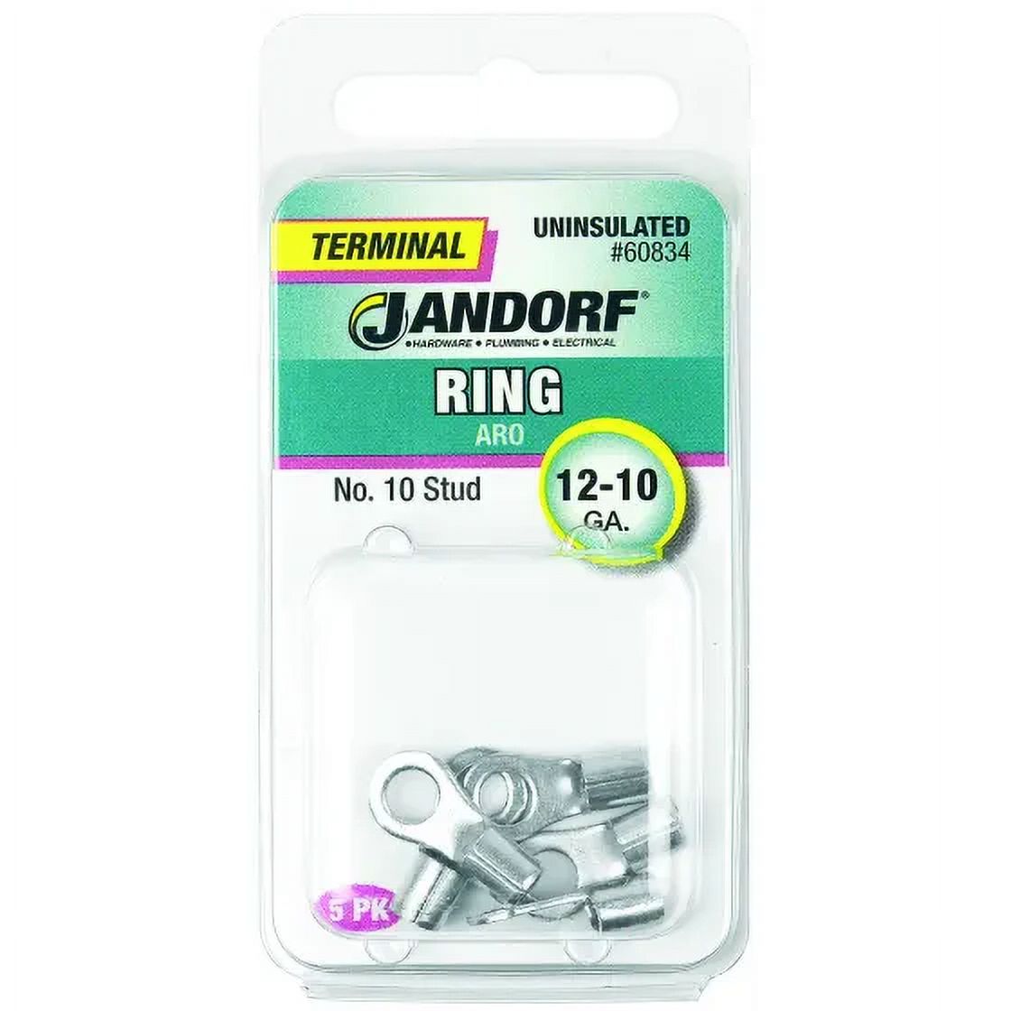 Jandorf 60834 Ring Uninsulated Number 10 Stud Wire Gauge 12-10, Each ...