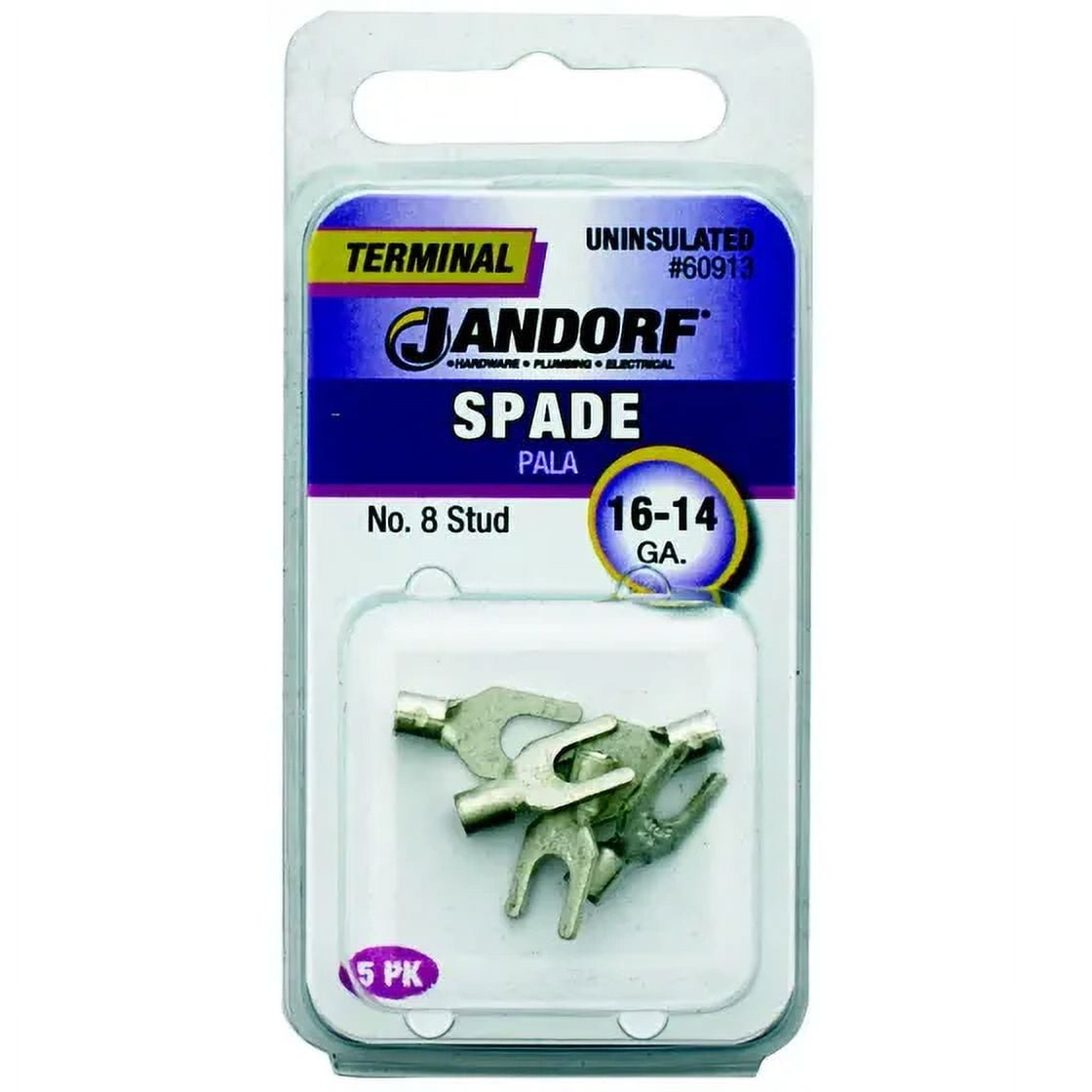 Jandorf 60913 Terminal Spade 16-14 Uninsulated N8, Each - Walmart.com
