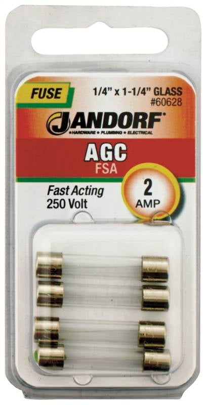 Jandorf 60628 60628 Agc 2 Amps Fast Acting Fuse 4 pc - Walmart.com