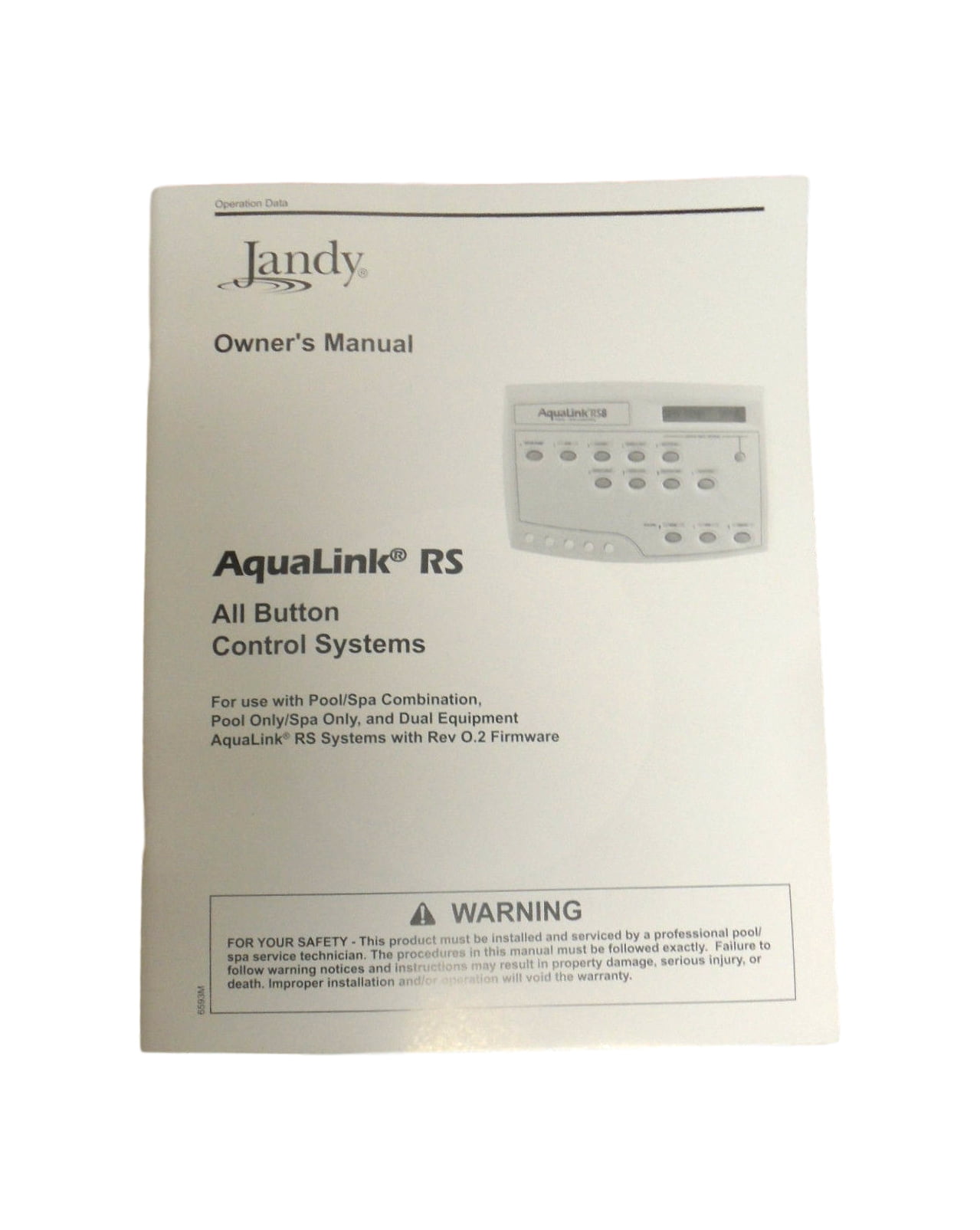 Jandy Owner's Instruction Manual Aqualink RS All Button Control System ...