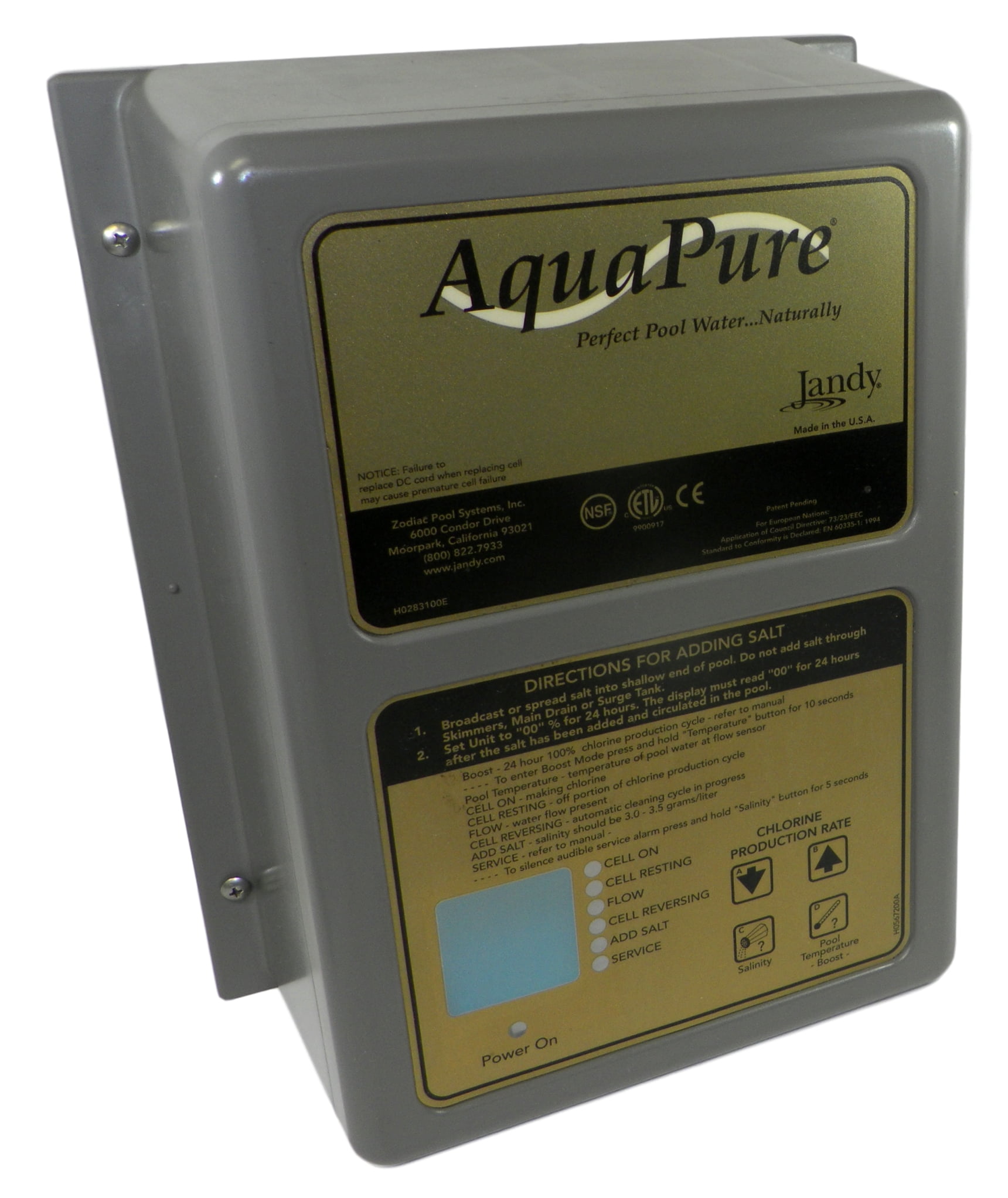 Jandy Zodiac R0403200 Control Box Cover Only for Jandy APURE1400 ...