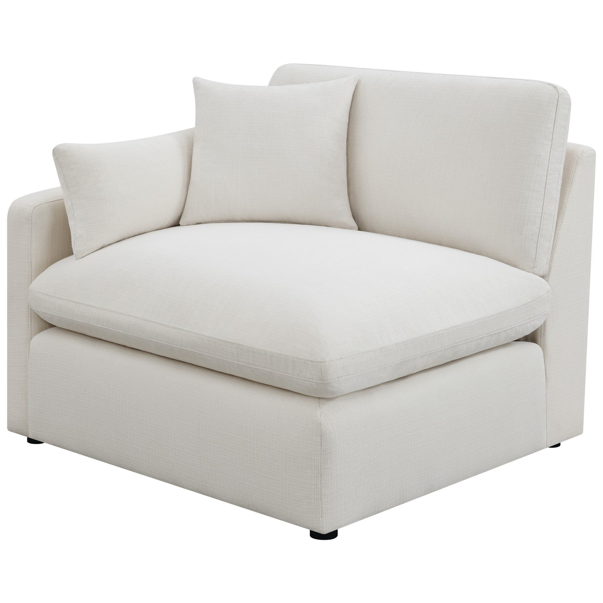 Jane 42 Inch Sectional Left Arm Facing Chair, Cushioned Backrest, Off ...