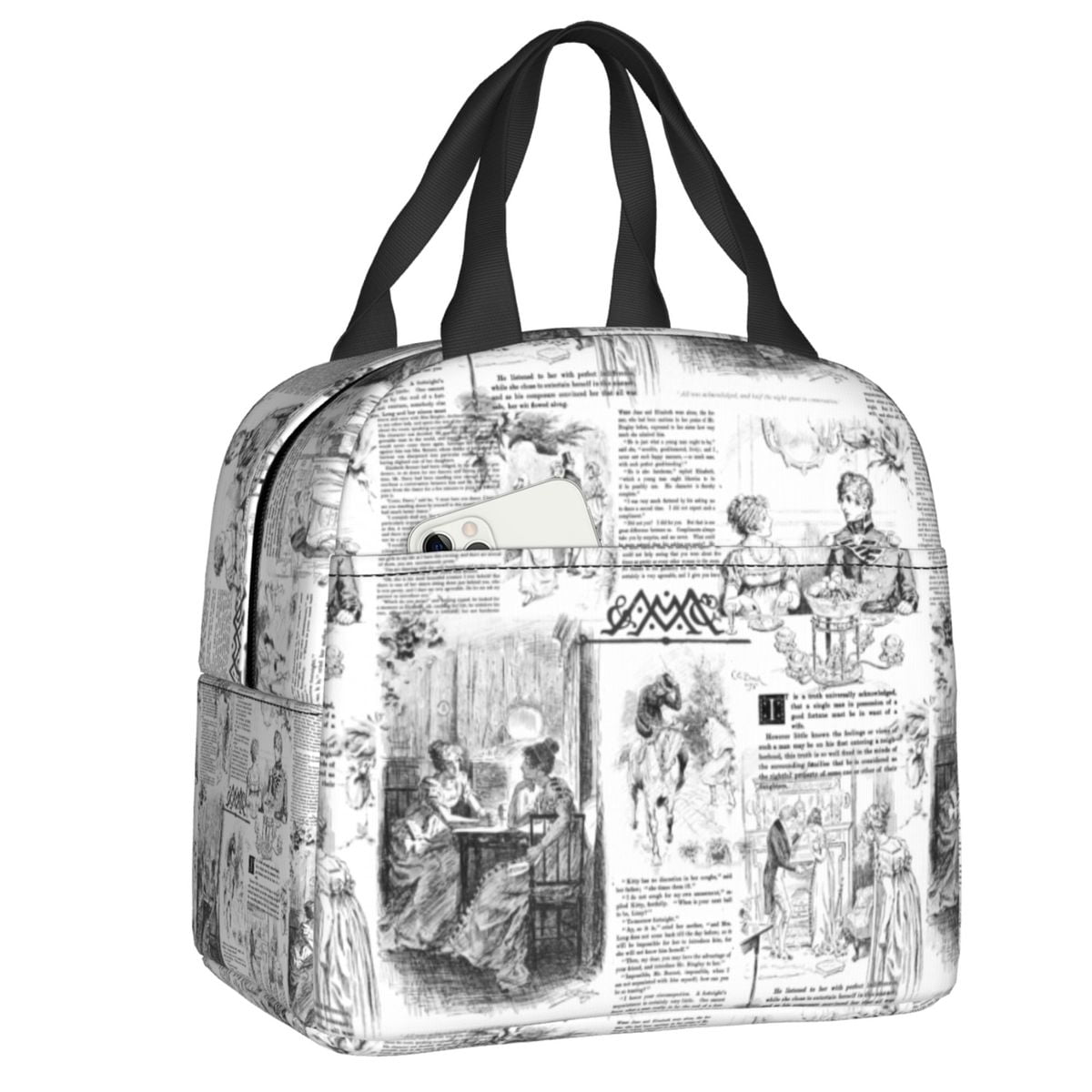 Jane Austen Antique Books Lunch Box Thermal Cooler Food Insulated Lunch ...