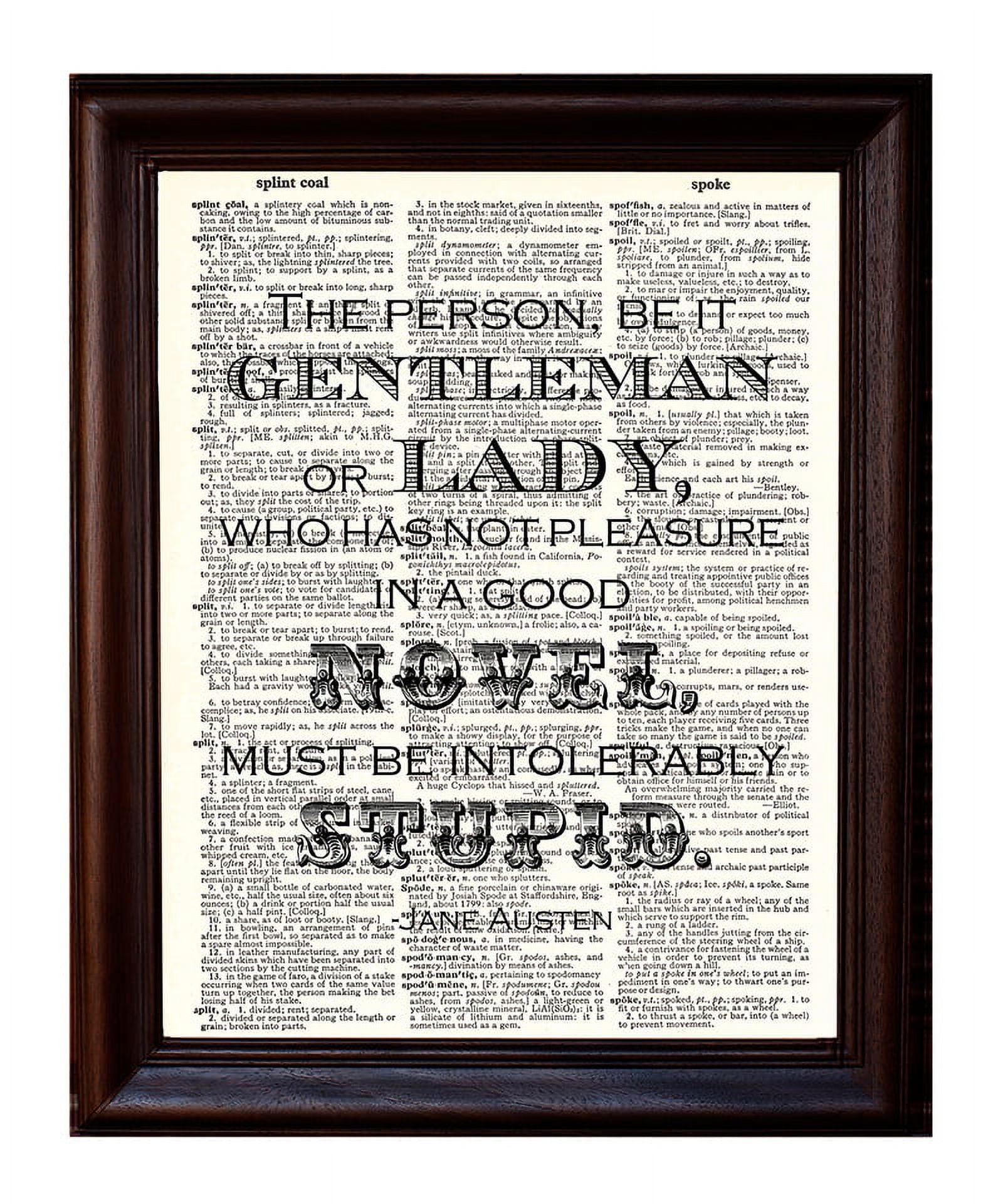 Jane Austin Quote - Dictionary Art Print Printed On Authentic Vintage ...
